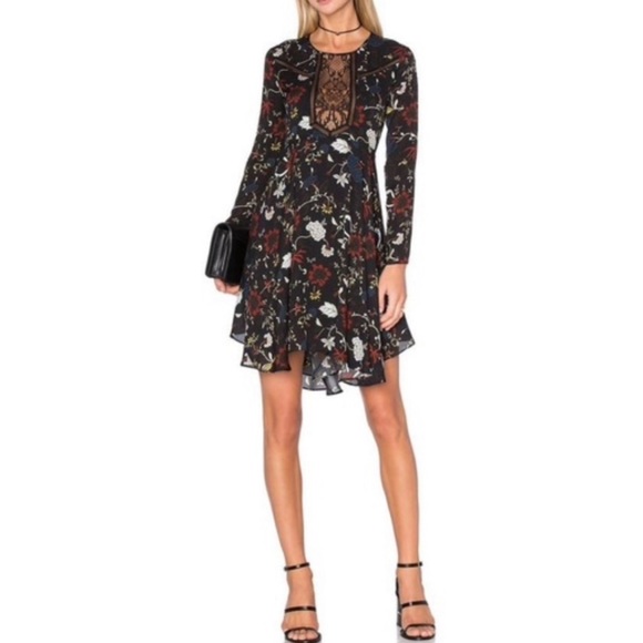 A.L.C. | Dresses | Alc Cynthia Longsleeve Floral Silk Aline Dress In ...